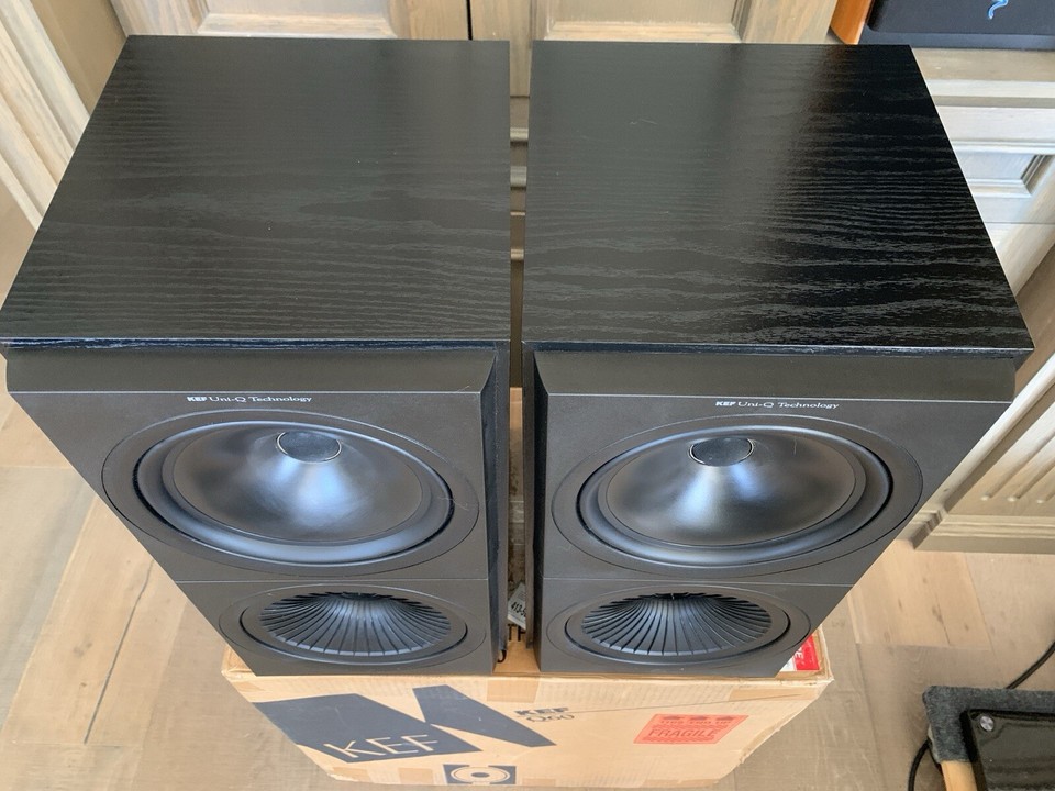 KEF Q60 Black 100W Bookshelf Speakers Open Box | eBay