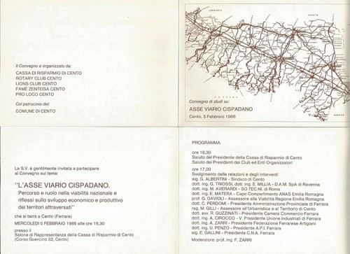 FERRARA (1106) - CENTO Convegno studi: Asse Viario Cispadano, 1986 - FG ...