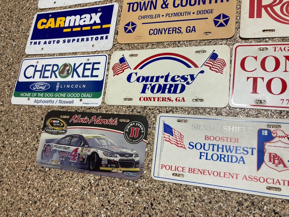 LOT of 19 Front License Plate Plastic Cardboard Car Tag Dealership RON ...