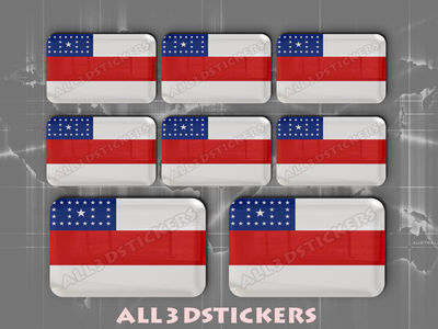8 x 3D Stickers Resin Domed Flag Amazonas - Adhesive Decal Vinyl | eBay