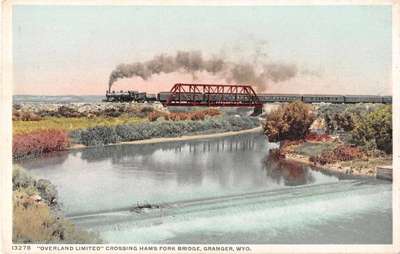 Granger Wyoming Crossing Hams Fork Bridge Detroit Antique Postcard ...