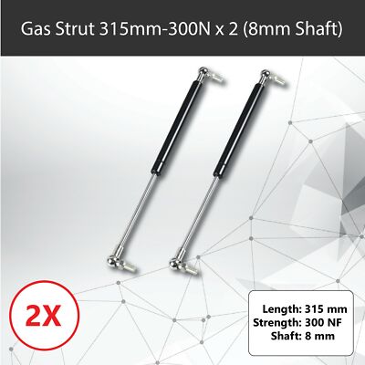 Gas Strut 315mm-300N x2 (8mm Shaft) Caravans, Trailers, Canopy ...
