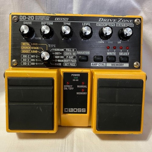 BOSS OD-20 Drive Zone Over Drive Guitar Effects Pedal Distortion Bass ...
