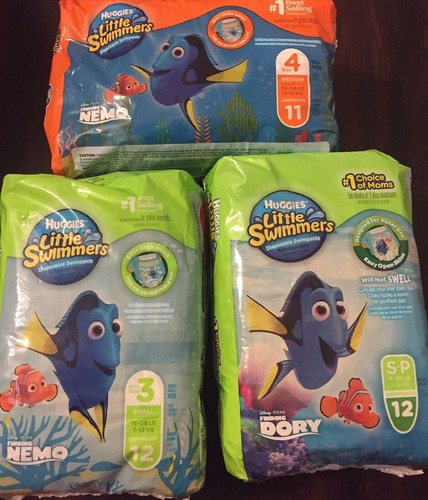 Lot Of 35 Huggies Dory Nemo Little Swimmers Diapers Small 16-26Lb ...