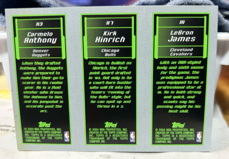 LeBron James 2004 Rookie Matrix Minis - featuring James, Hinrich, and ...