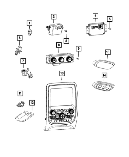 Genuine Mopar Vehicle Feature Controls Center Stack 68333640AA | eBay
