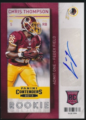 CHRIS THOMPSON 2013 PANINI CONTENDERS AUTOGRAPH ROOKIE CARD #119 ...