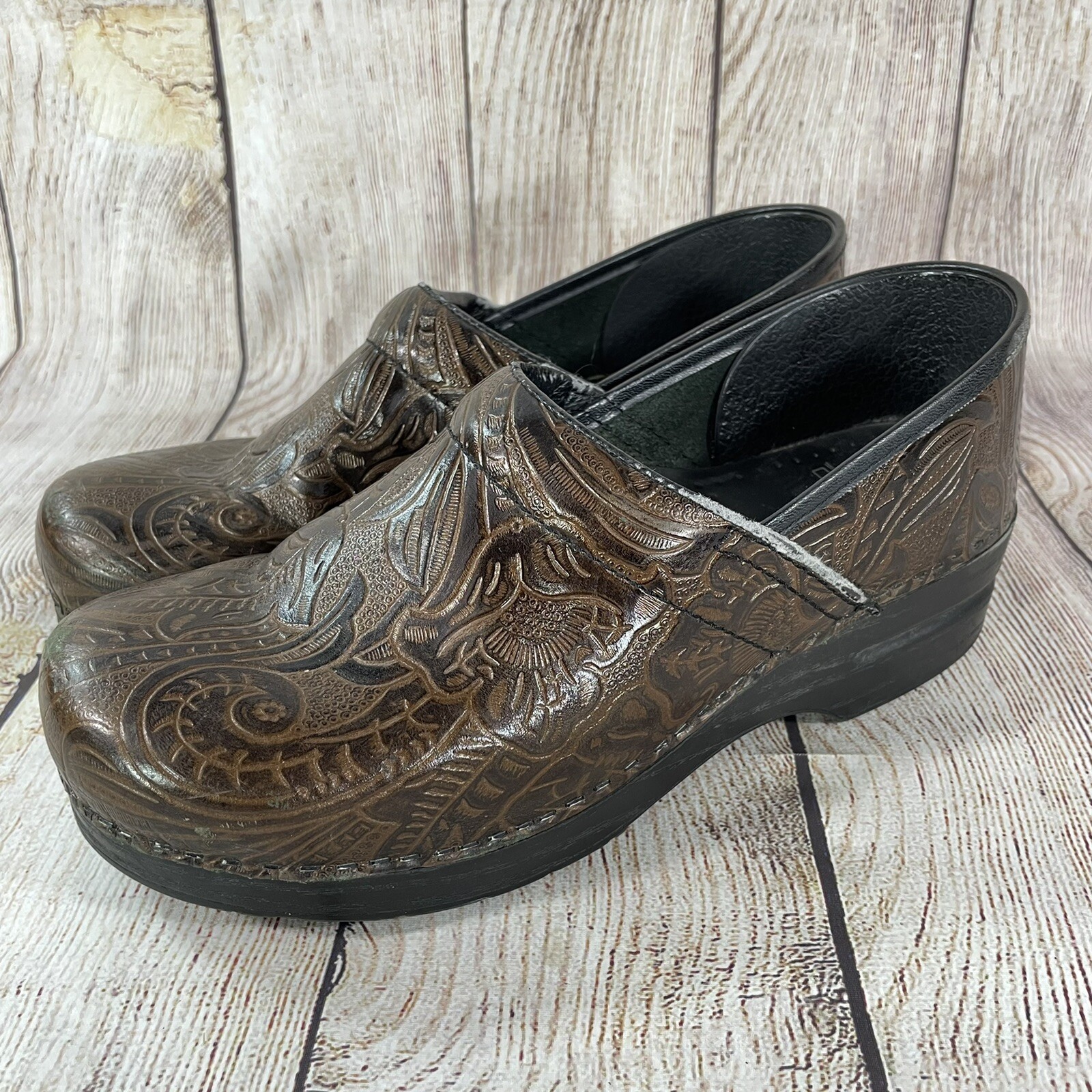Dansko Clogs Brown Cowboy Boots Design Nursing Leathe… - Gem