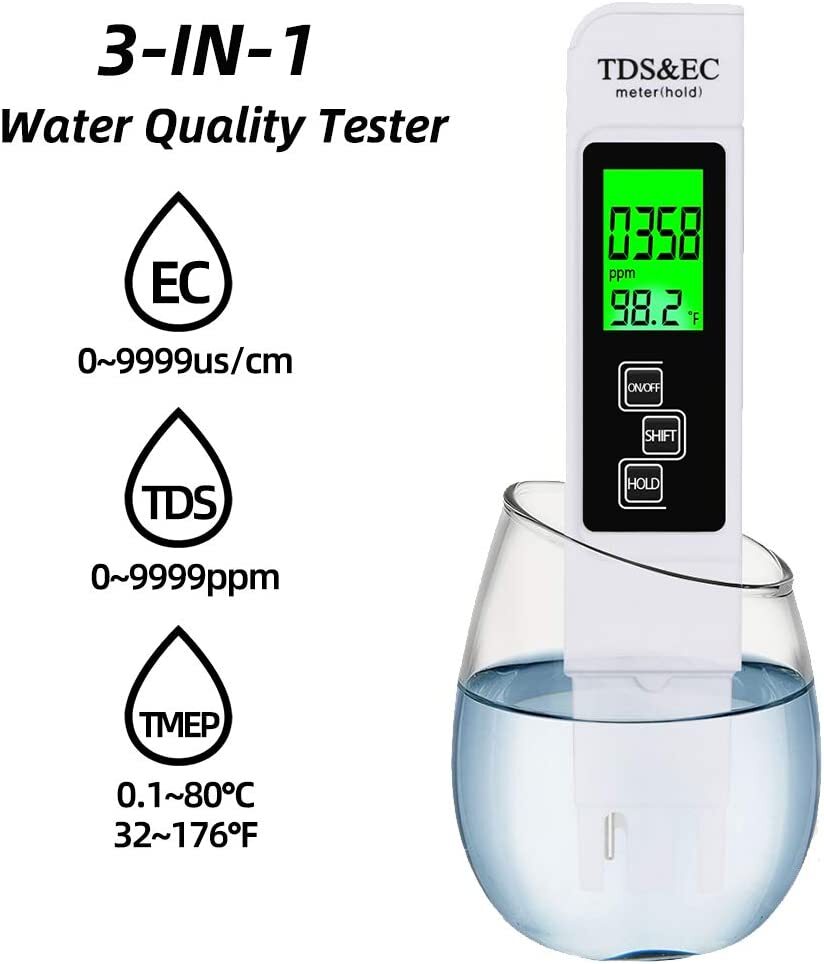 Digital Water Quality Meter Test Pen TDS EC Temp PPM Tester Hydroponics ...