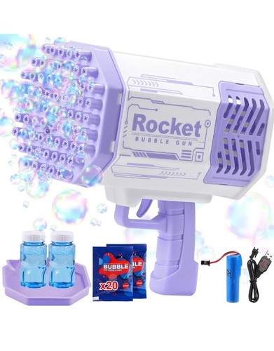 69 Hole Magic Rocket Launcher LED Lights Bubble Blower Gun Bazooka Machine Toy | eBay