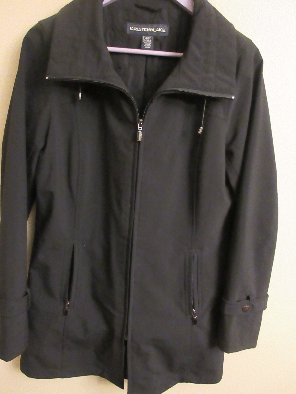 Kristen Blake Jacket Womens Size M Black Lined Coat Zip Lightweight ...