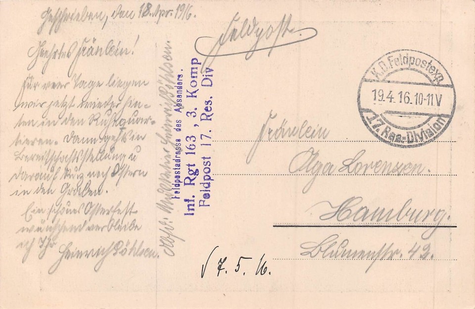 GIVENCHY PAS de CALAIS FRANCE~WW1 WAR DAMAGE-1916 MILITARY FELDPOST ...