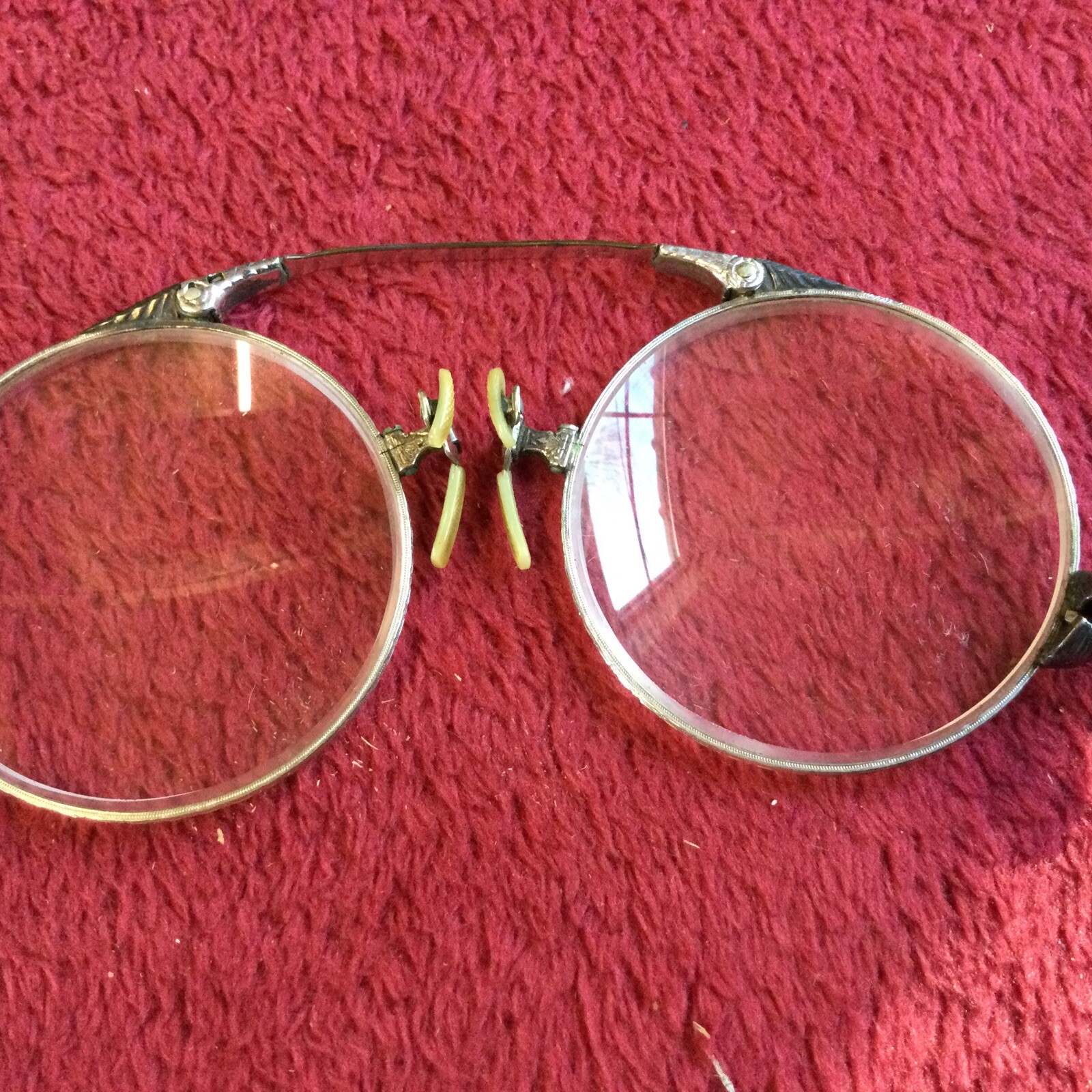 Antique Pince Nez Hard Bridge Spring Loaded Pinch Gla… - Gem