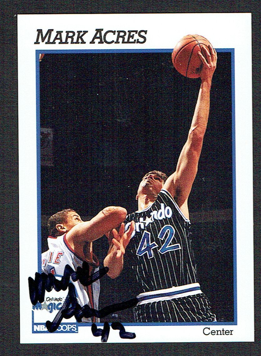 Mark Acres #407 signed autograph auto 1991 Hoops Basketball Trading ...