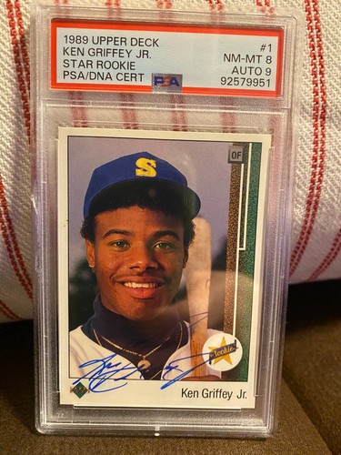 1989 Upper Deck Ken Griffey Jr #1 Star Rookie Signed Auto PSA 8 Auto ...