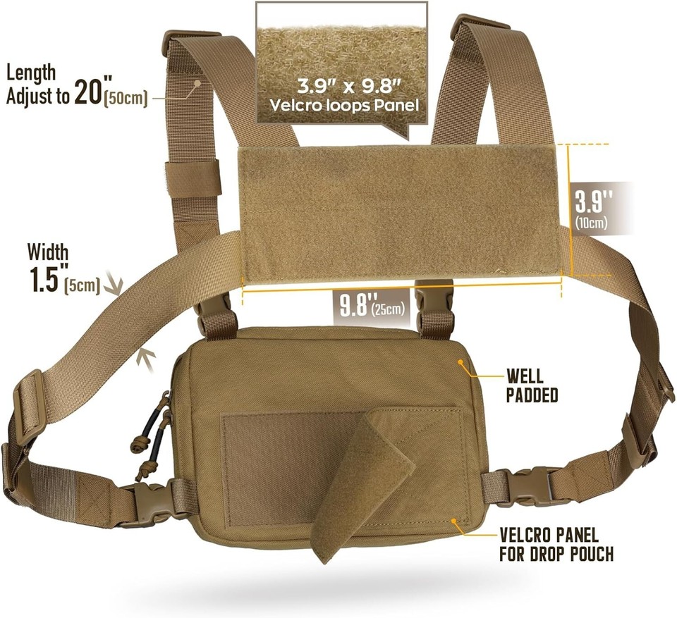 Tactical Chest Rig Bag of Laser Cut Design, Molle Chest Pouch Utility ...