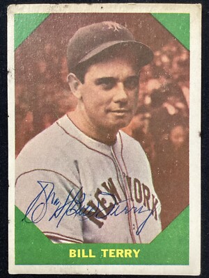 Bill Terry Signed 1960 Fleer Baseball Greats #52 Card Giants HOF ...