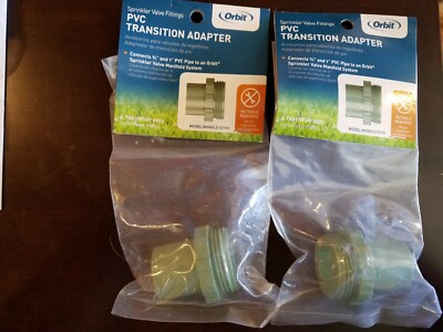 PVC TRANSITION ADAPTER Orbit 57191 connects 3/4"/1" pvc pipe to ...