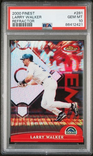 2000 Topps Finest Refractor #281 Larry Walker PSA 10 Gem Mint POP 3 ...
