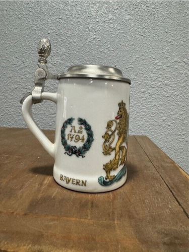 Vintage Miniature German Schrobenhausen Zinn Bayern Shield A1794 Beer ...
