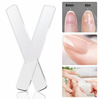 2-Pack Crystal Glass Nail File Professional Durable Fingernail Shaping ...