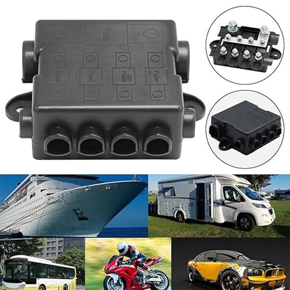 5 Way HEAVY DUTY Power Distribution Fuse Box Block Mega & Midi Fuses ...