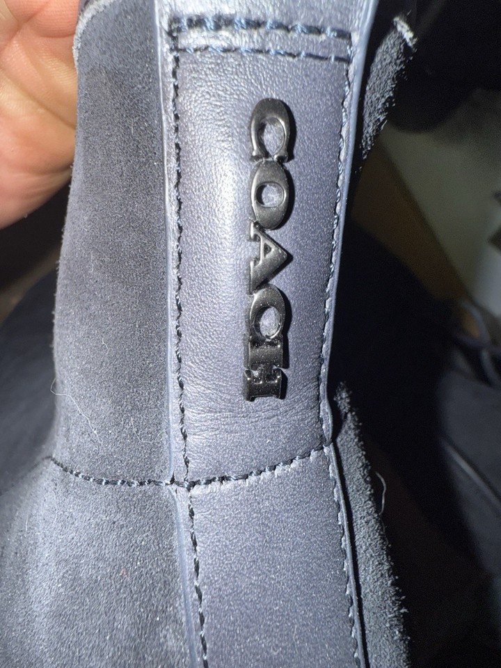 Coach Midnight Navy Blue Suede Desert Chukka Lace Up Boots Men's Size ...