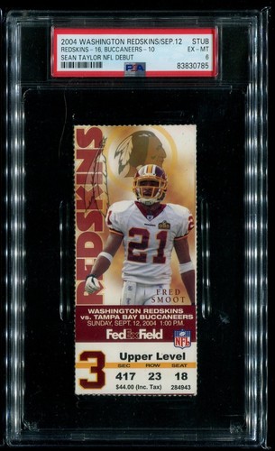 Sean Taylor NFL Debut - PSA Ticket Football 2004 Washington Redskins ...