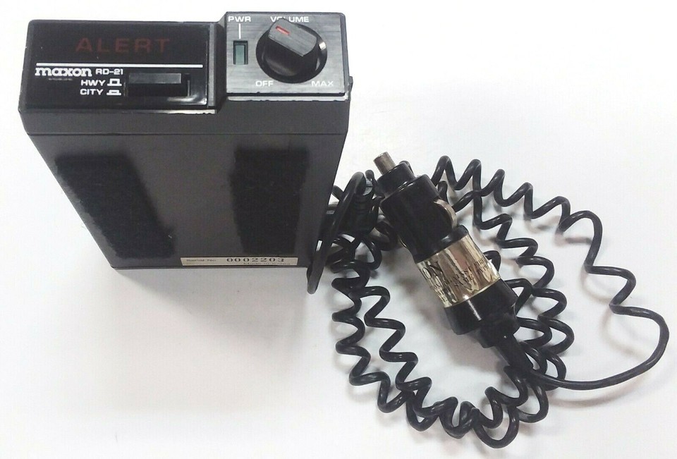 Maxon RD-21 Radar Detector Mini Black w/ Clip & 12 Volt Plug Cable ...