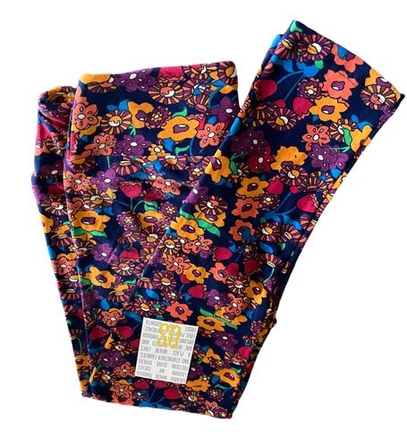 Lularoe OS Legging Multi Color Mod Floral New | eBay