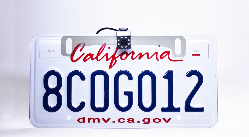 Small License Plate Frame Backup or Front 170° Camera with IR LED Night ...