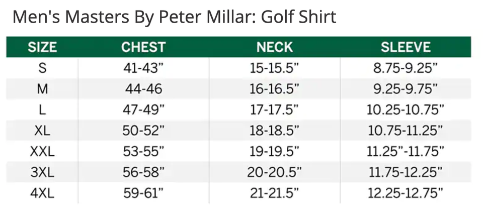 MASTERS by Peter Millar Men's Golf Shirt Polo Augusta National ANGC ...
