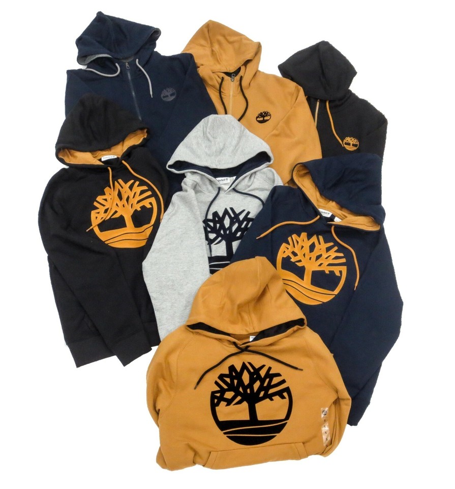Timberland Mens Essential Tree Logo Hoodie Sweatshirt Wheat Black Gray ...