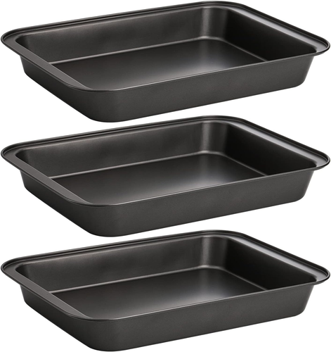 3 Pack Rectangle Baking Pan, Non-Stick Cake Pans for Oven, 13 X 9 Inch ...
