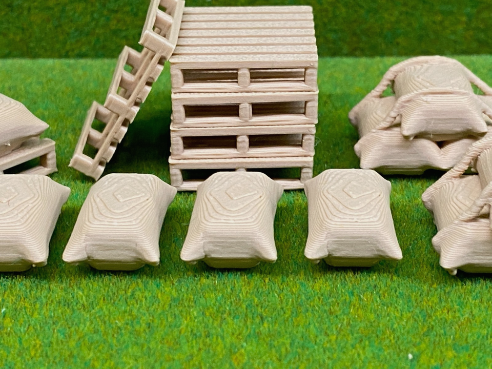 O Scale 3D Printed Pallets and Sacks- 14 Pieces – Freight Yard ...
