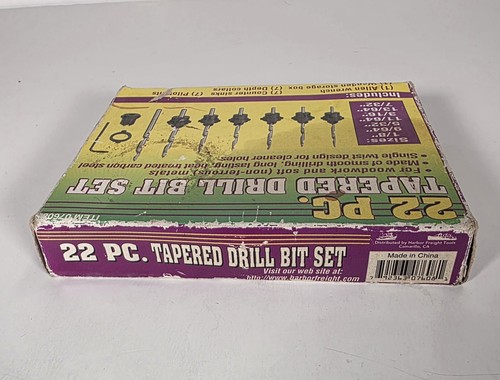 Harbor Freight vintage tapered drill countersink bore & stop collar set ...