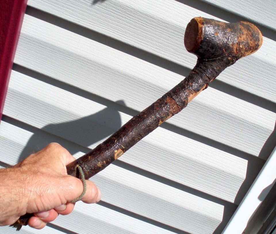 PENOBSCOT NATIVE AMERICAN INDIAN ANTIQUE WAR CLUB ? IRISH CUDGEL ...