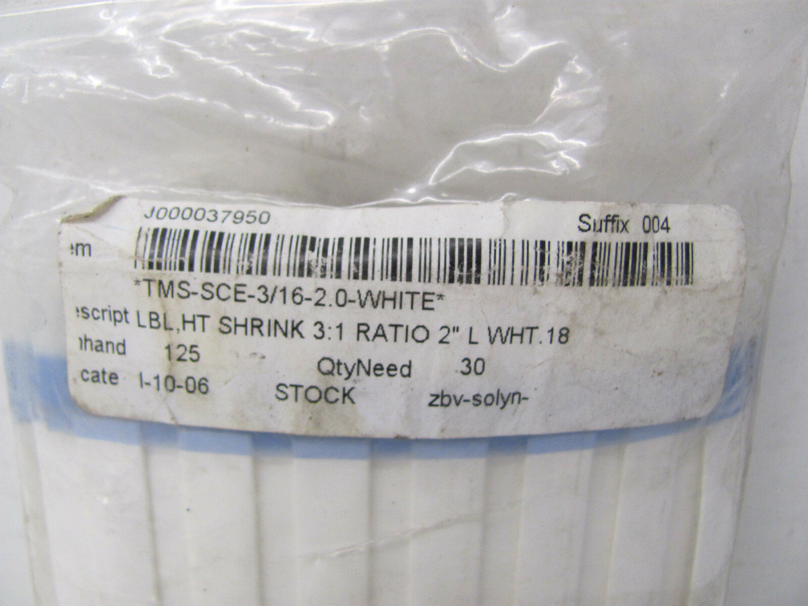 TE CONNECTIVITY / RAYCHEM HEAT SHRINK ID SLEEVE TMS-SCE-3/16-2.0-WHITE ...