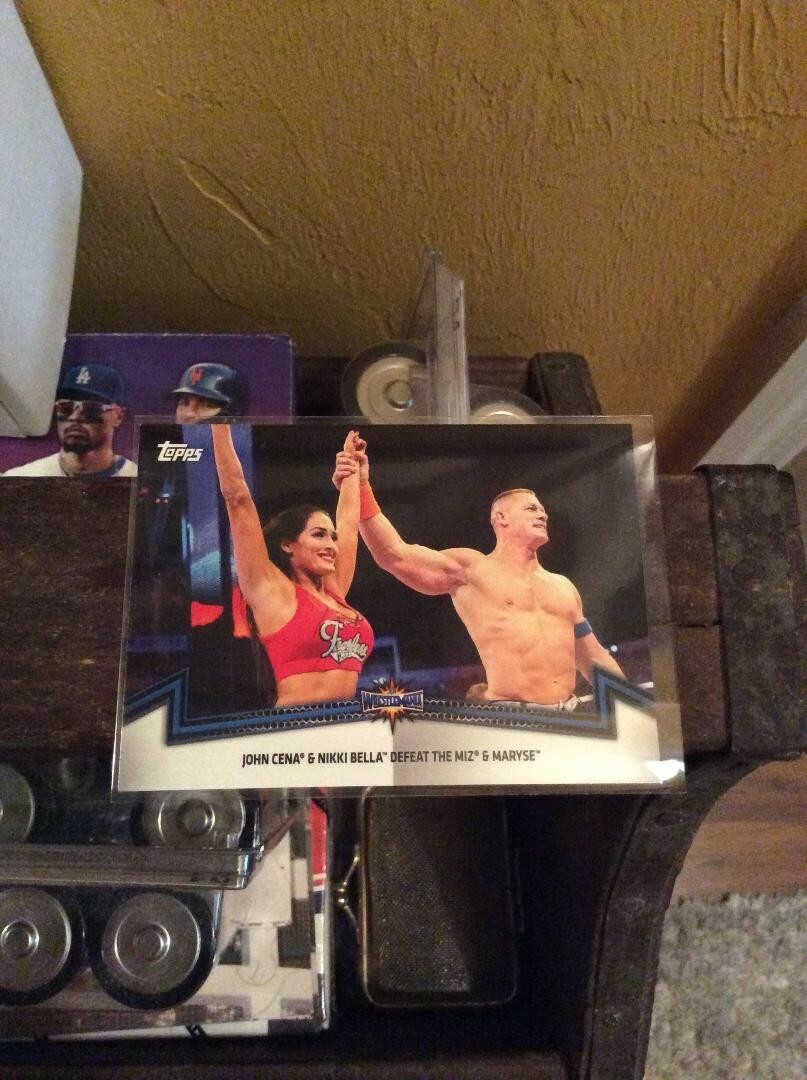 2018 WWE Women's Division Topps John Cena & Nikki Bella defeat Miz ...