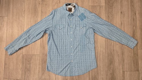 Roper Western Wear Pearl Snap Embroidered Men's XL Shirt Flip Cuff L/S ...