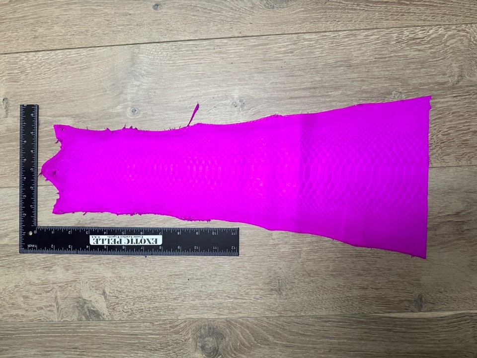 Hot Pink Piece Genuine Python Snakeskin Leather real hide snake skin ...