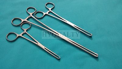 SET OF 3 PREMIUM GRADE ALLIS TISSUE FORCEPS CLAMPS 5X6 TEETH 6" + 7 ...