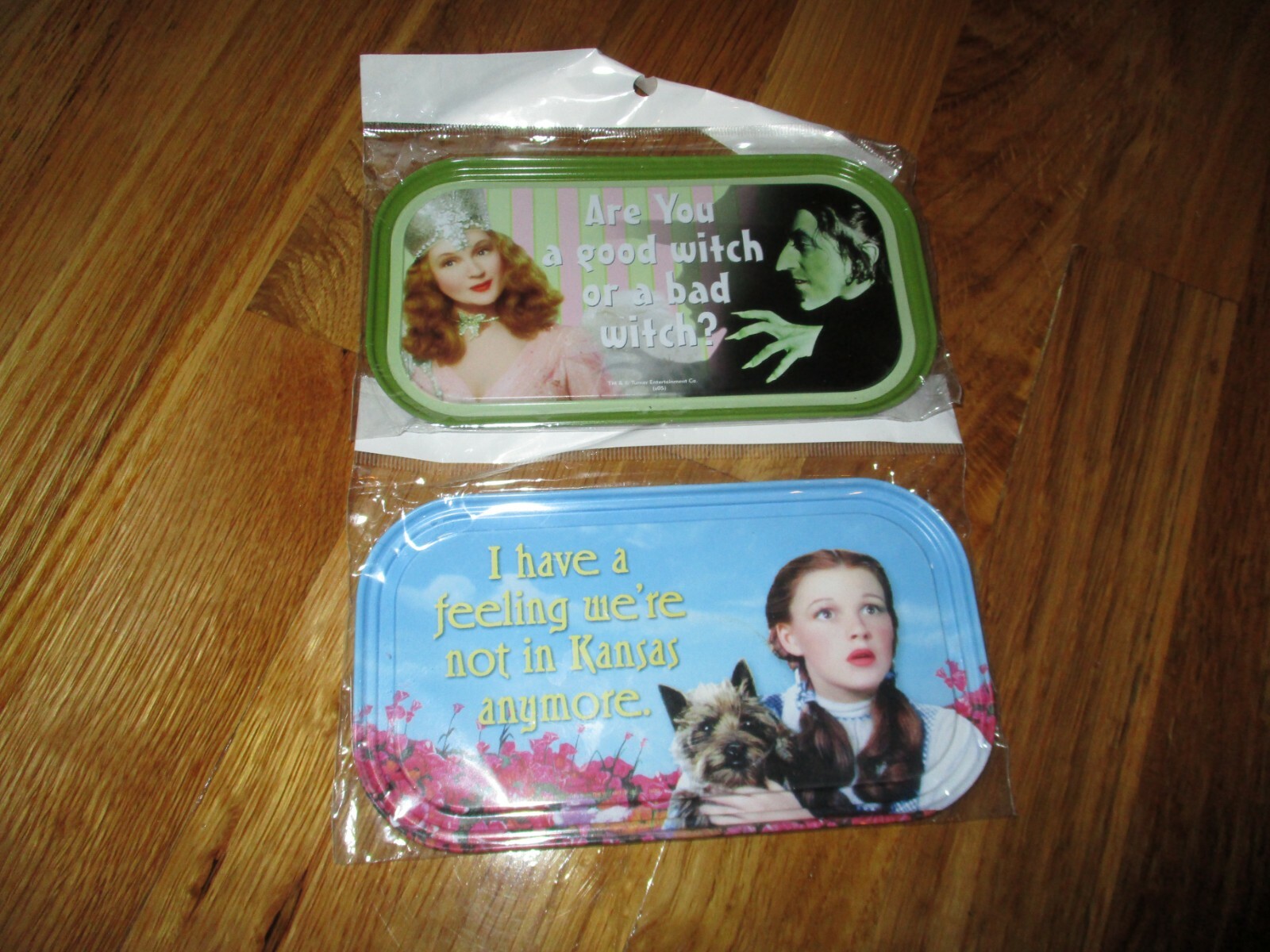 Lot of 2 NEW Wizard of Oz Mini Tin Signs Magnets Dorothy & Wicked Witch ...