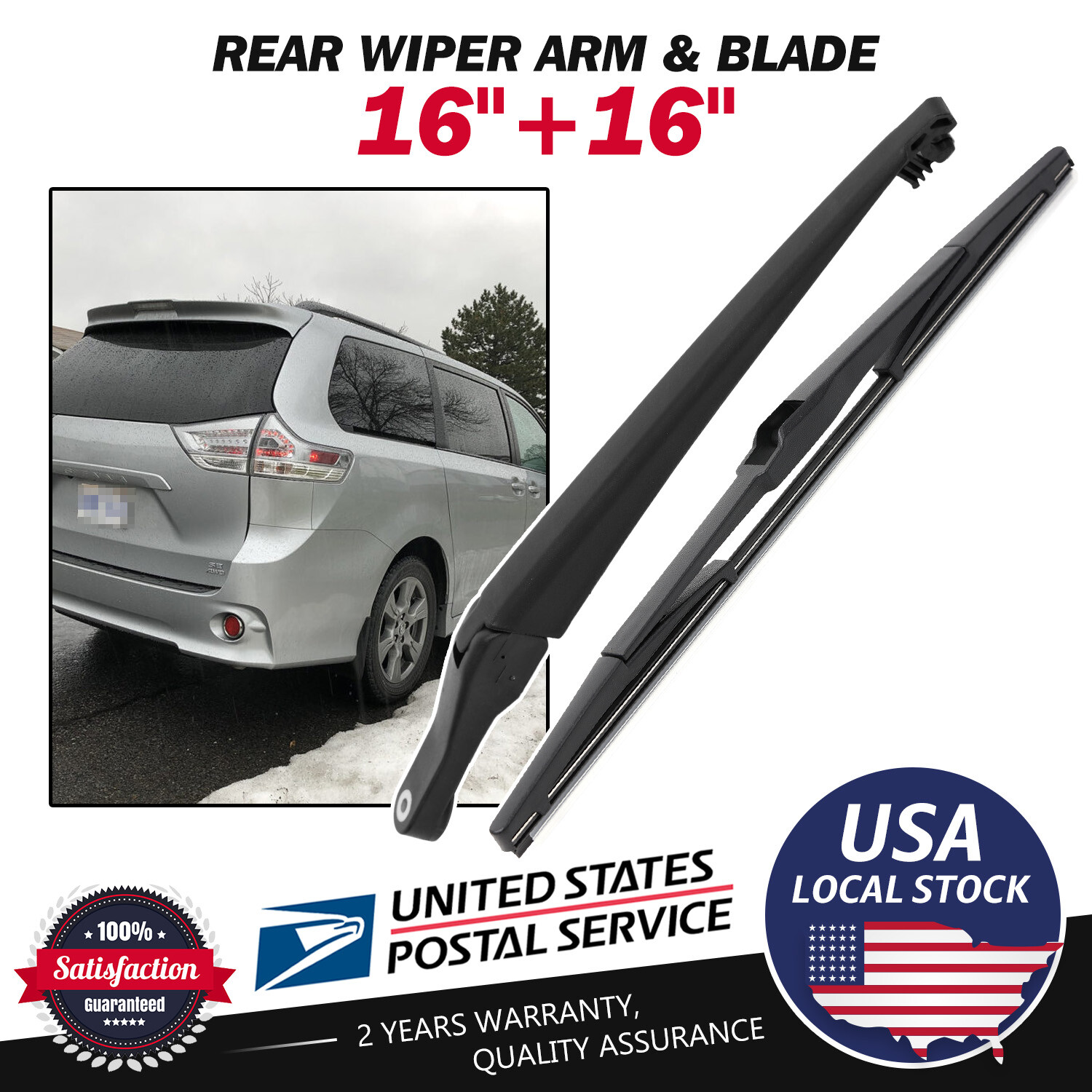 Rear Wiper Arm & Blade OEM 85241-08020 85242-08020 For Toyota Sienna ...