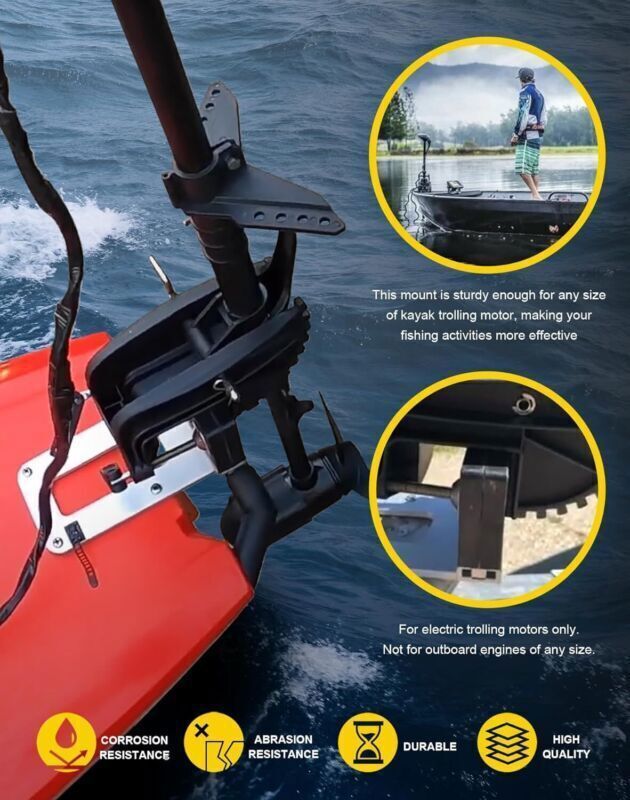 Universal Transom Trolling Motor Mount Bracket Kit For Kayaks Kayak ...