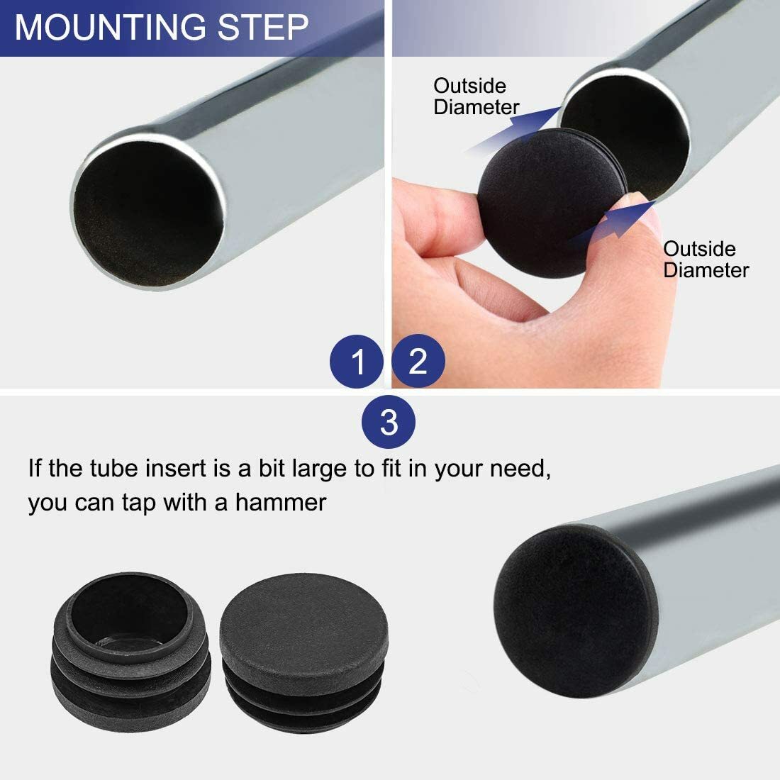 Plastic Plug End Caps 50mm Round Furniture Table Chair Legs 10Pcs | eBay