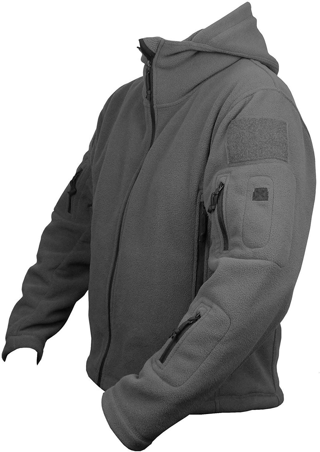MENS RECON TACTICAL FLEECE HOODIE GREY THERMAL MILITARY SWEATSHIRT ...