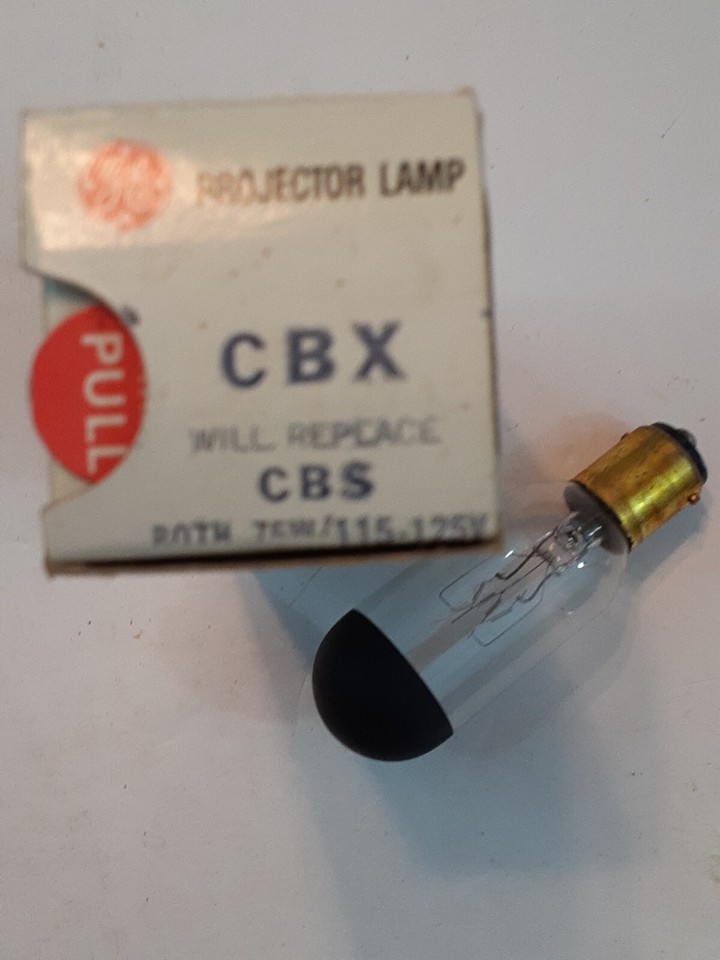 🌴 VINTAGE GE. CBX CBS 75W 120V Photo Projection LIGHT BULB , LAMP ...