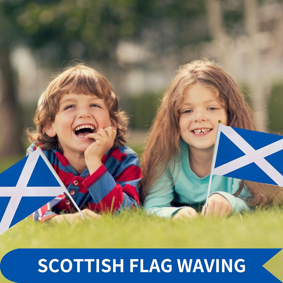 12 Pcs Scotland Stick Flag, 14x21cm Scotland Scottish Flag HandHeld ...