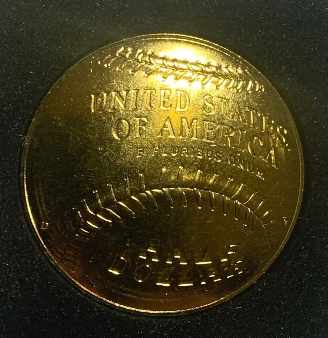 2014-D US Gold Gilded National Baseball Hall of Fame 1/2 Dollar Concave ...